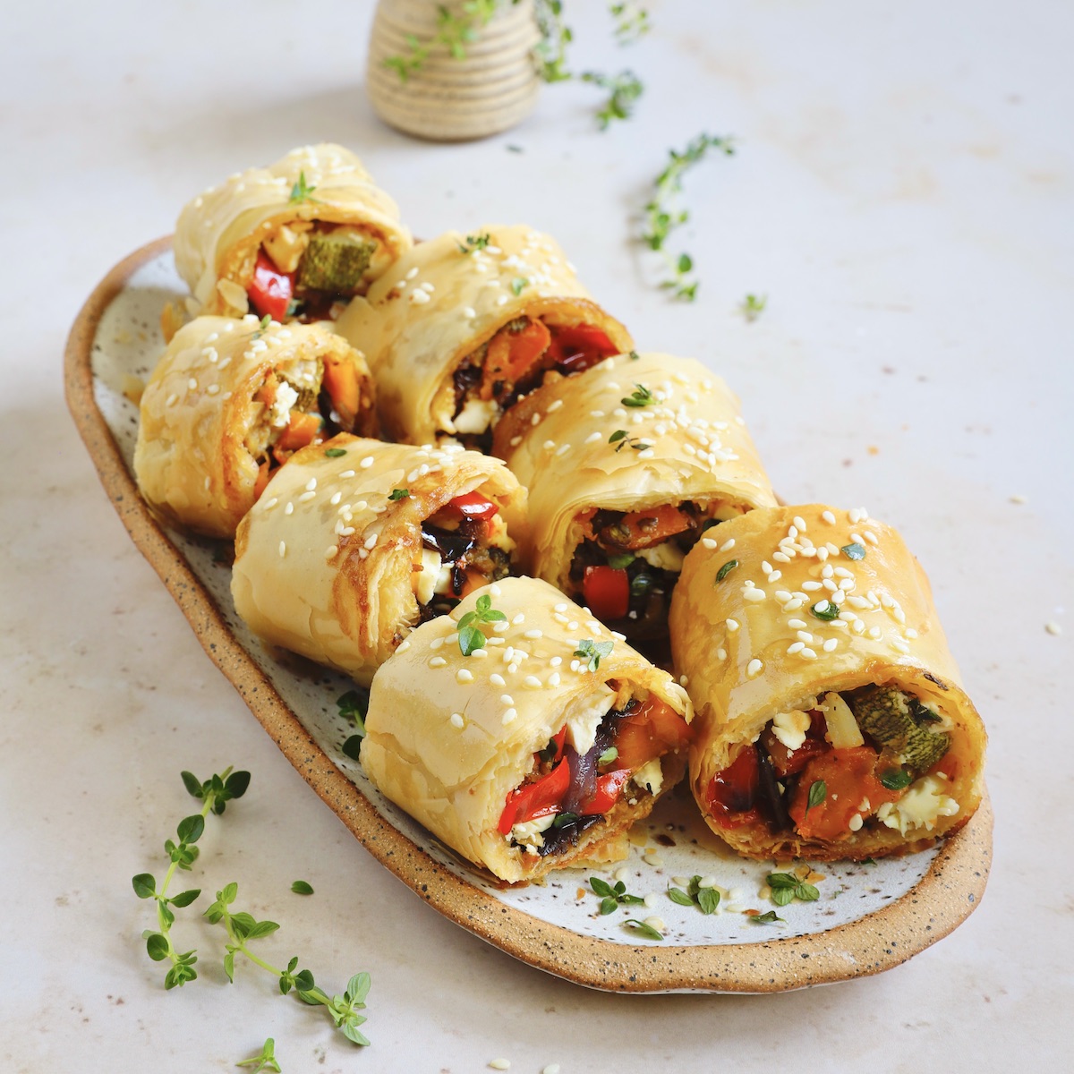 Mediterranean Filo and Roasted Vegetable Strudel - Marilena's Kitchen